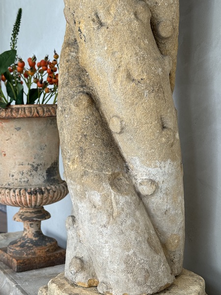 12th Century French Romanesque Faux Bois Twisted Stone Column ...