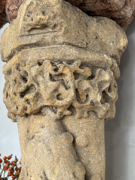 12th Century French Romanesque Faux Bois Twisted Stone Column ...